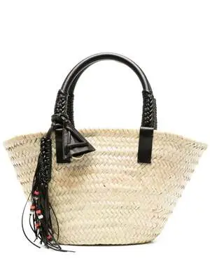 Alanui Small Icon Palm Leaf Tote Bag - Neutrals