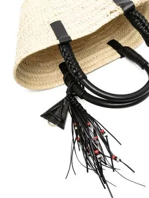 Alanui Small Icon Palm Leaf Tote Bag - Neutrals