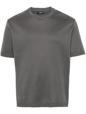Herno Piqué-weave T-shirt - Grey