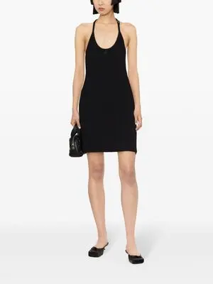 COURREGES Holistic Buckle 90's Logo-patch Minidress - Black