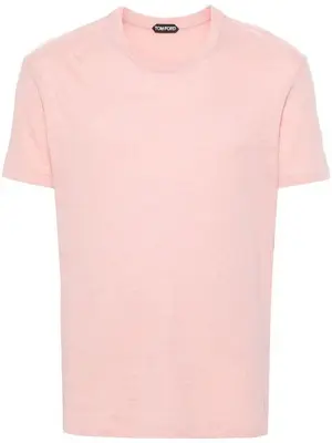TOM FORD Logo-embroidered Mélange T-shirt - Pink