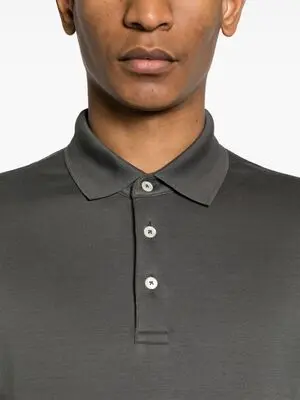 Herno Button-up Cotton Polo Shirt - Grey