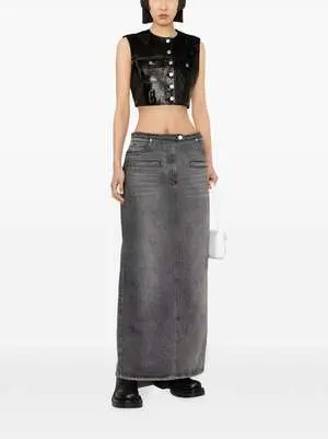 COURREGES Faux-leather Cropped Vest