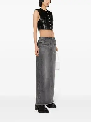 COURREGES Faux-leather Cropped Vest