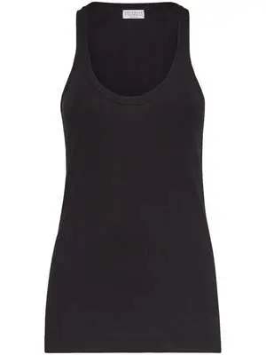 Brunello Cucinelli Ribbed Tank Top - Black