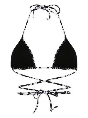 Vetements Logo-print Triangle Bikini Top - Black