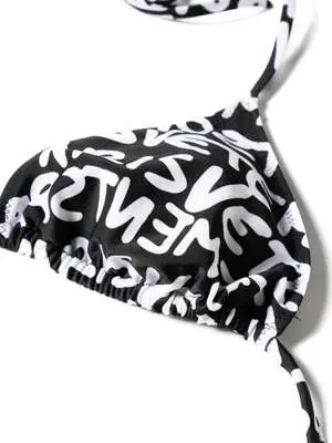 Vetements Logo-print Triangle Bikini Top - Black