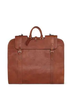 Brunello Cucinelli Buckle-fastened Leather Garment Bag - Brown
