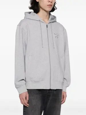 Mcm Logo-embroidered Zip-up Hoodie