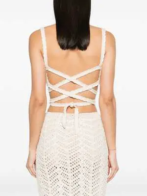 Alanui Lush Nature Cotton Top - Neutrals