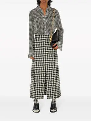 Burberry Houndstooth-print Silk Shirt