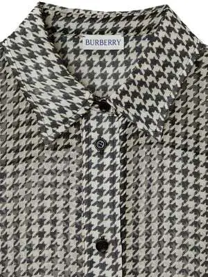 Burberry Houndstooth-print Silk Shirt