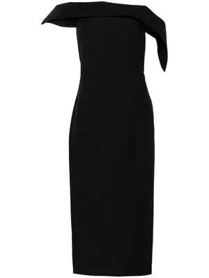 Black Crepe Midi Dresses
