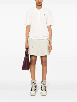 Moncler Appliqué-logo Cotton Polo Shirt - Neutrals