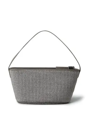 Brunello Cucinelli Monili Detail Woven Shoulder Bag