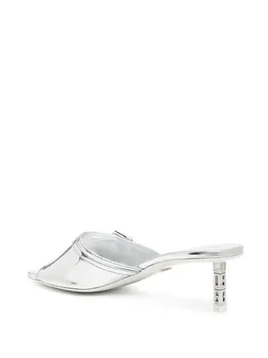 Gcds Mirrored Leather Sandals - Silver