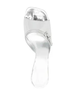 Gcds Mirrored Leather Sandals - Silver
