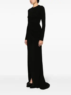 Elie Saab Long-sleeve Draped Gown