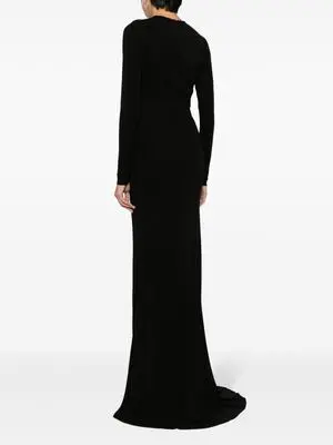Elie Saab Long-sleeve Draped Gown