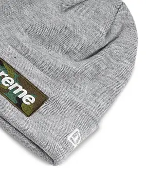 Supreme X New Era Box Logo Beanie - Grey