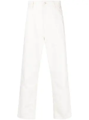 Carhartt Work In Progress Straight-leg Trousers With Logo Patch - Neutrals