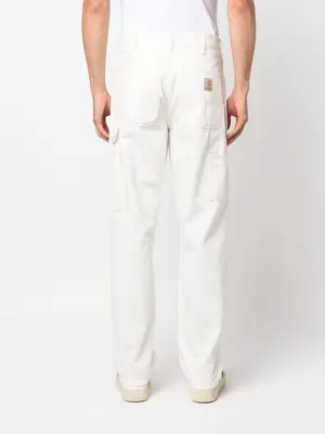 Carhartt Work In Progress Straight-leg Trousers With Logo Patch - Neutrals