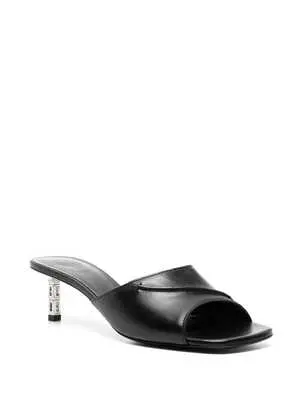 Gcds 60mm Logo-heel Leather Mules