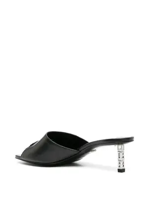 Gcds 60mm Logo-heel Leather Mules