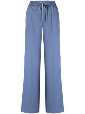 Lorena Antoniazzi Satin Wide-leg Trousers - Blue