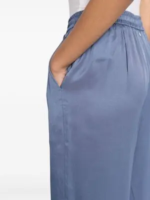 Lorena Antoniazzi Satin Wide-leg Trousers - Blue