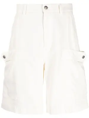 Palm Angels Lyocell-cotton Blend Cargo Shorts - Neutrals