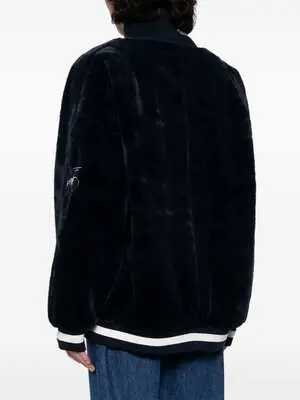 FIVE CM Logo-embroidered Faux-fur Baseball Jacket