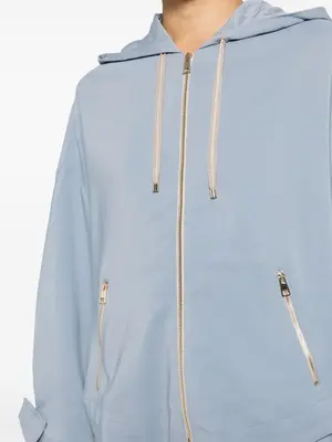 Lorena Antoniazzi Stretch-virgin Wool Hooded Jacket - Blue