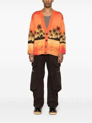 Alanui Kerala Sunset Intarsia-knit Cardigan