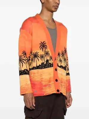Alanui Kerala Sunset Intarsia-knit Cardigan