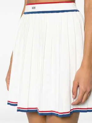 Gcds Pleated Knit Mini Skirt - White