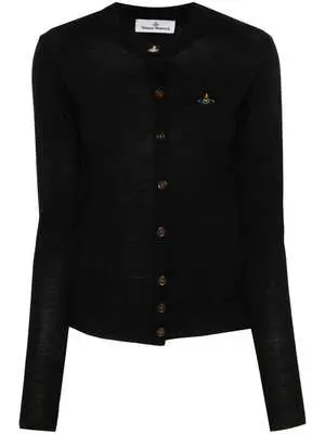 VIVIENNE WESTWOOD Orb-embroidered Cardigan - Black