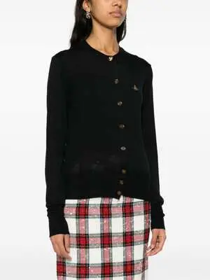 VIVIENNE WESTWOOD Orb-embroidered Cardigan - Black