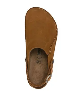 BIRKENSTOCK Lutry Suede Clogs - Brown