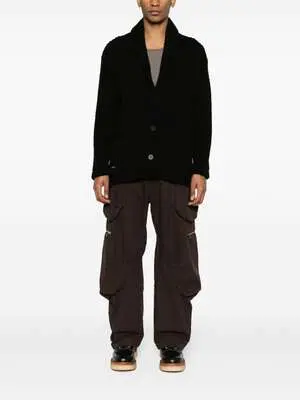 Alanui Ribbed Knit Cardigan - Black