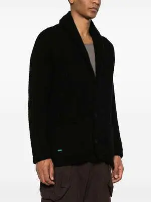 Alanui Ribbed Knit Cardigan - Black