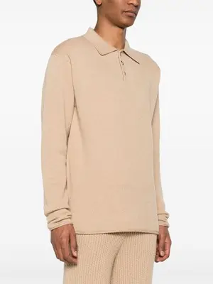 Alanui Ribbed Polo Top - Neutrals
