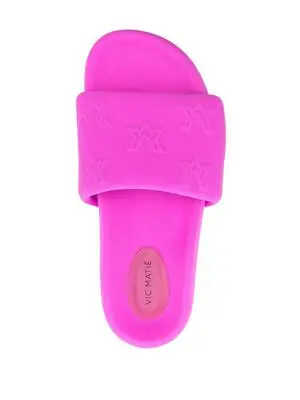 VIC MATIE Logo-embossed Padded Sandals - Pink