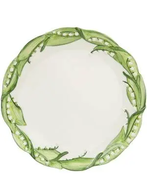 LES-OTTOMANS Lily Of The Valley Dinner Plate - White