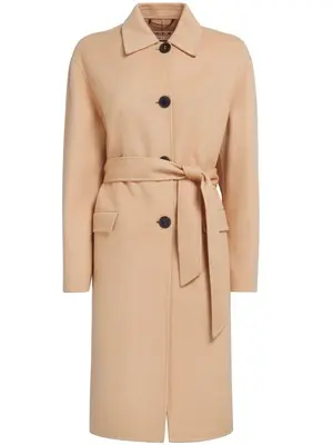 Marni Belted Virgin Wool-blend Coat - Brown