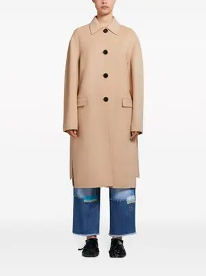 Marni Belted Virgin Wool-blend Coat - Brown