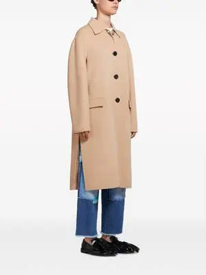 Marni Belted Virgin Wool-blend Coat - Brown