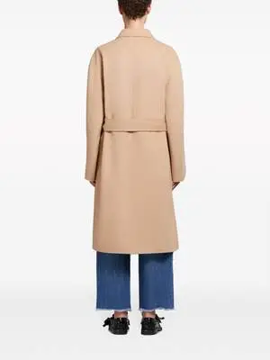 Marni Belted Virgin Wool-blend Coat - Brown