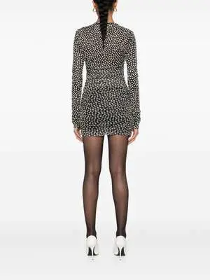 Saint Laurent Polka-dot Tulle Minidress - Black