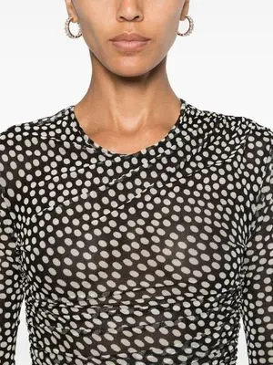 Saint Laurent Polka-dot Tulle Minidress - Black